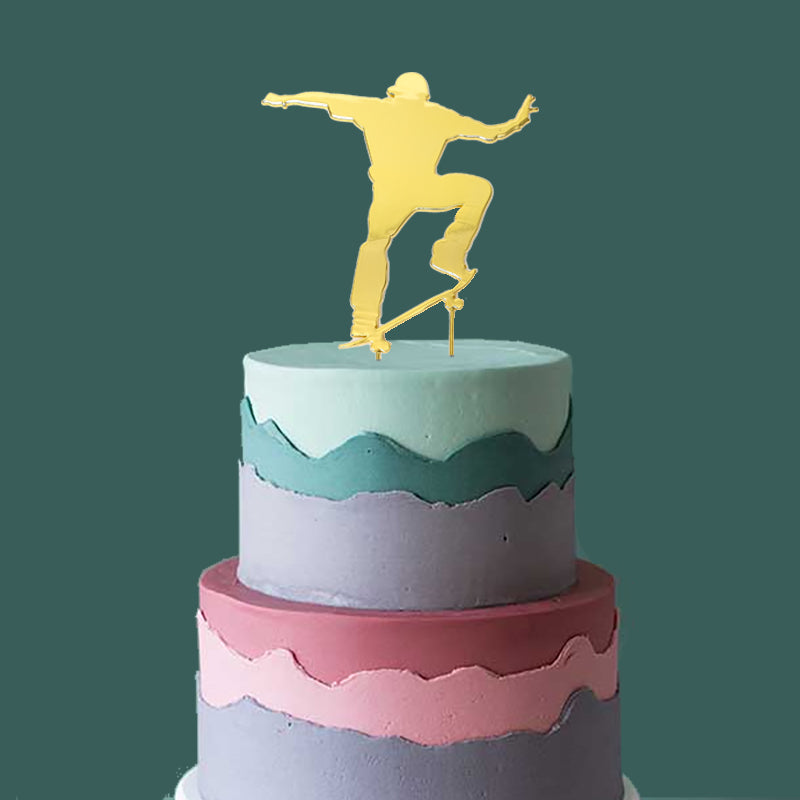 Skater Gold Plated Cake Topper – Merryday - Cake Decorating Supplies